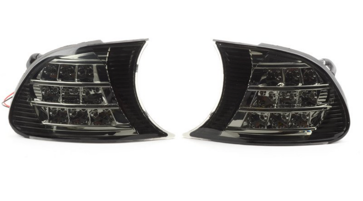 BMW E46 M3 and Coupe (Pre-LCI) - Smoked LED Front Corner Lights with A ...